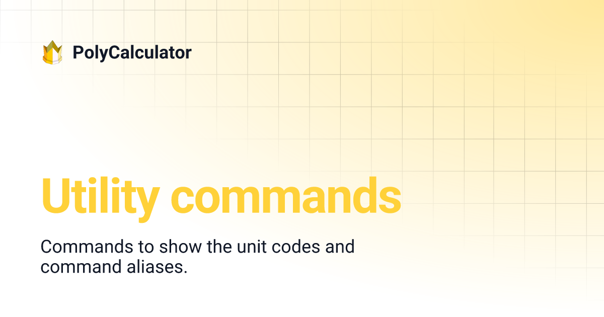 Utility commands | PolyCalculator