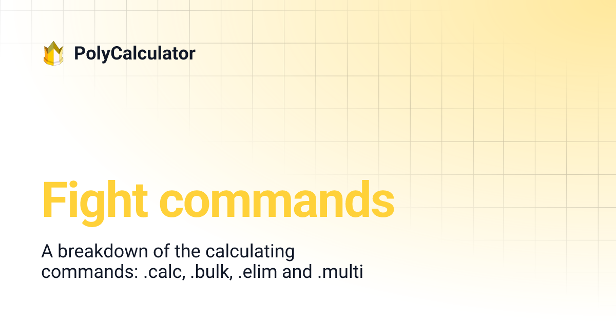 Fight commands | PolyCalculator